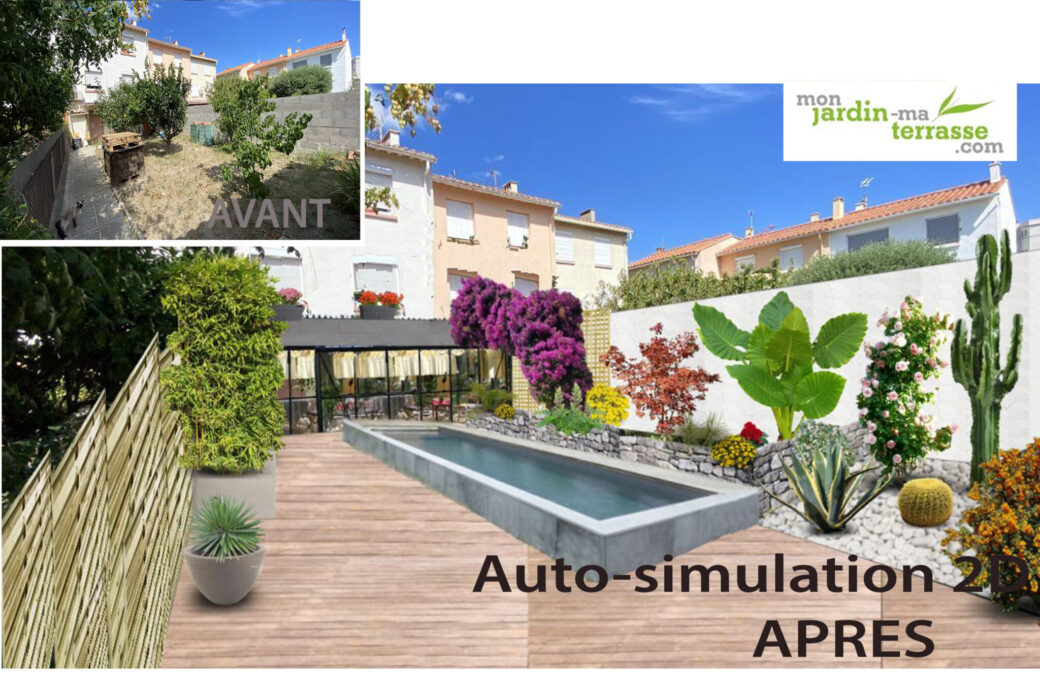 Simulation of a swimming pool on a free photo - Mon Jardin Ma Terrasse